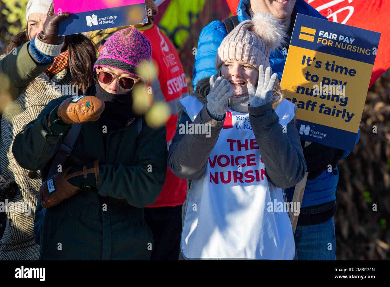 Picture dated December 15th shows nurses on the picket line at ...