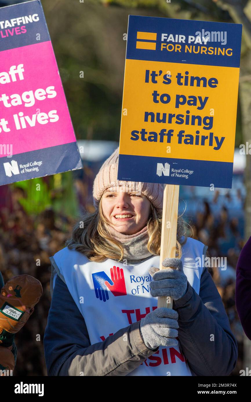 Picture dated December 15th shows nurses on the picket line at ...