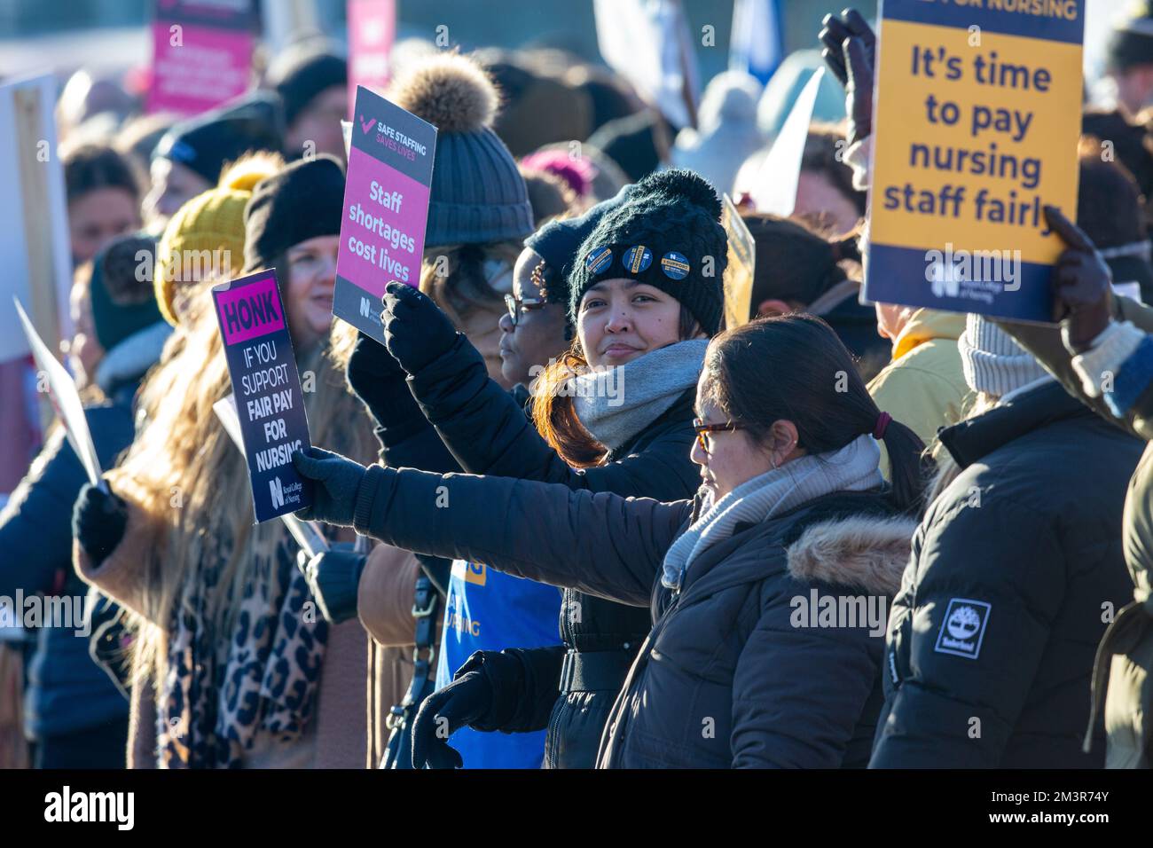 Picture dated December 15th shows nurses on the picket line at ...