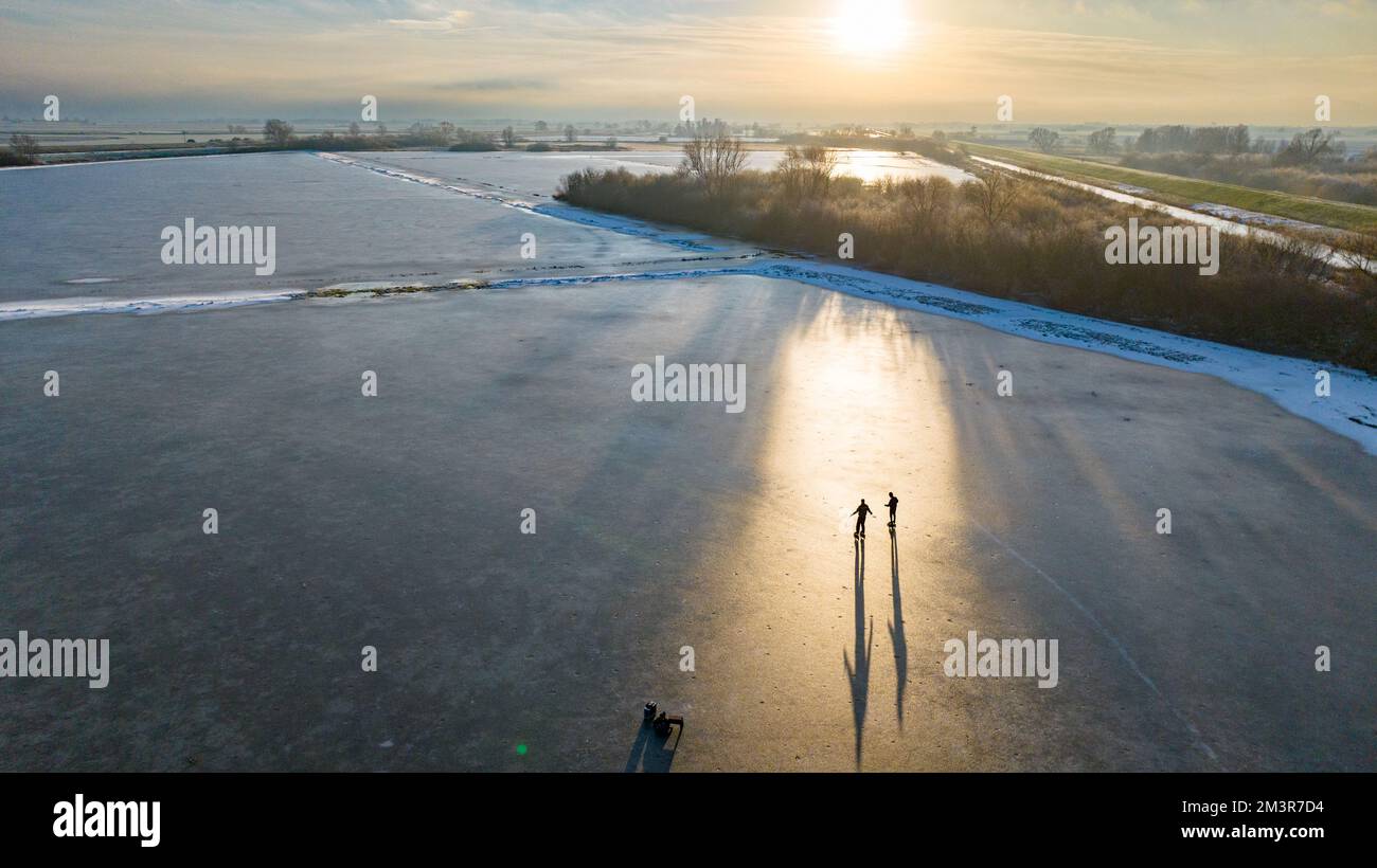 Picture dated December 14th show a vast natural ice rink near Ely in ...