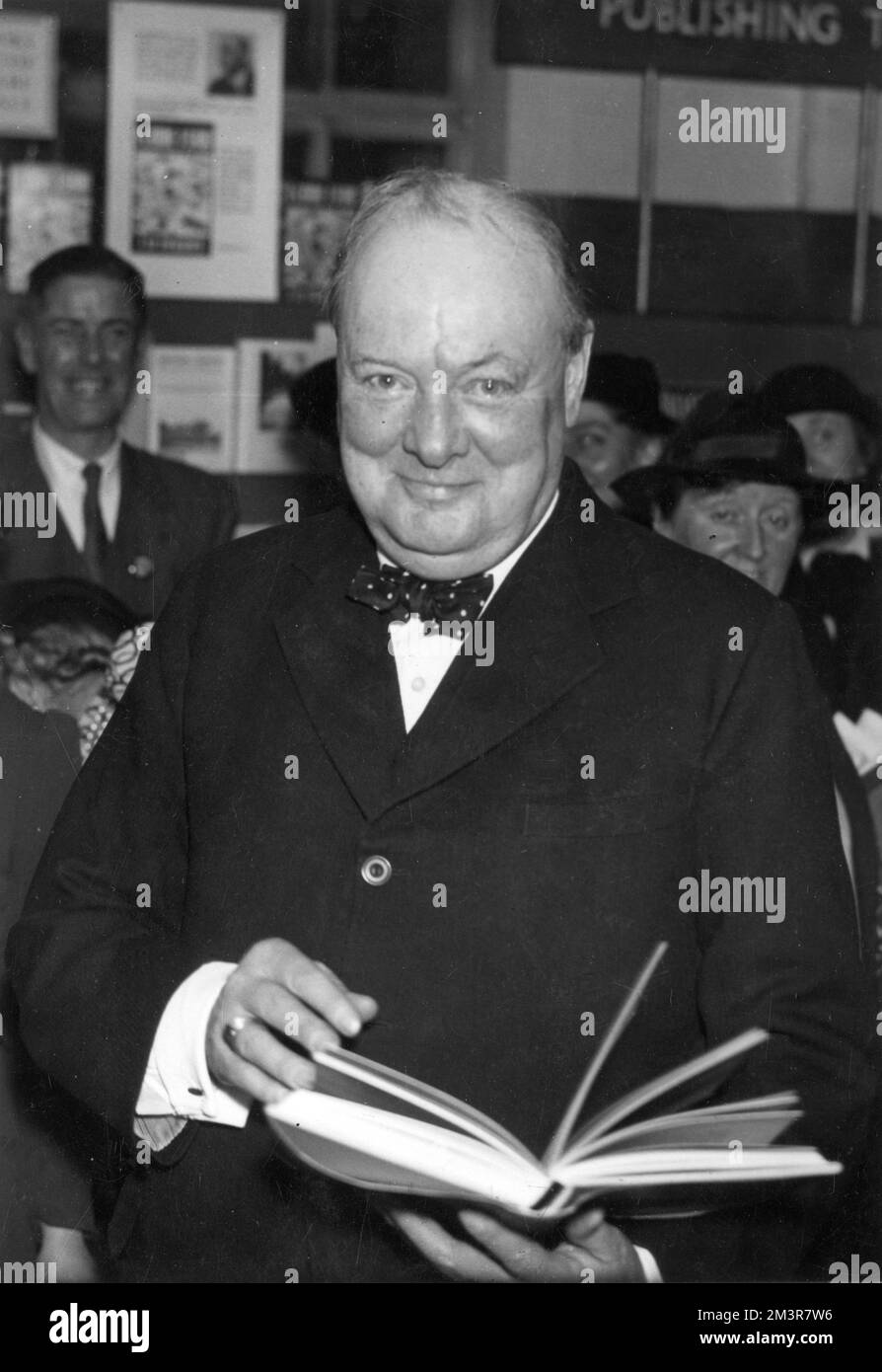 Winston Churchill opening the fifth National Book Fair at Dorland Hall ...