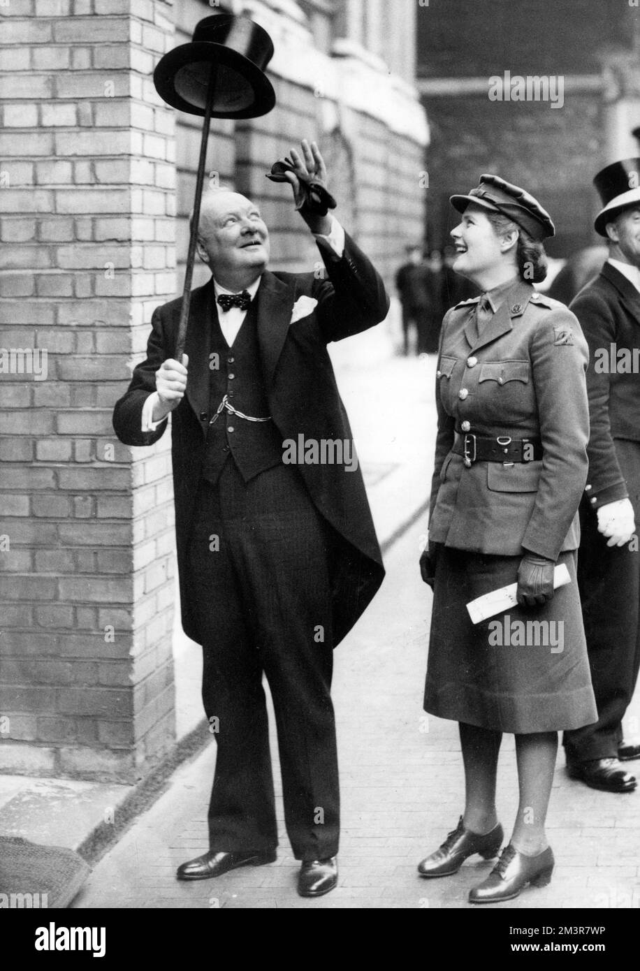 Winston Churchill and his daughter, Mary Soames in 1943. Churchill was ...