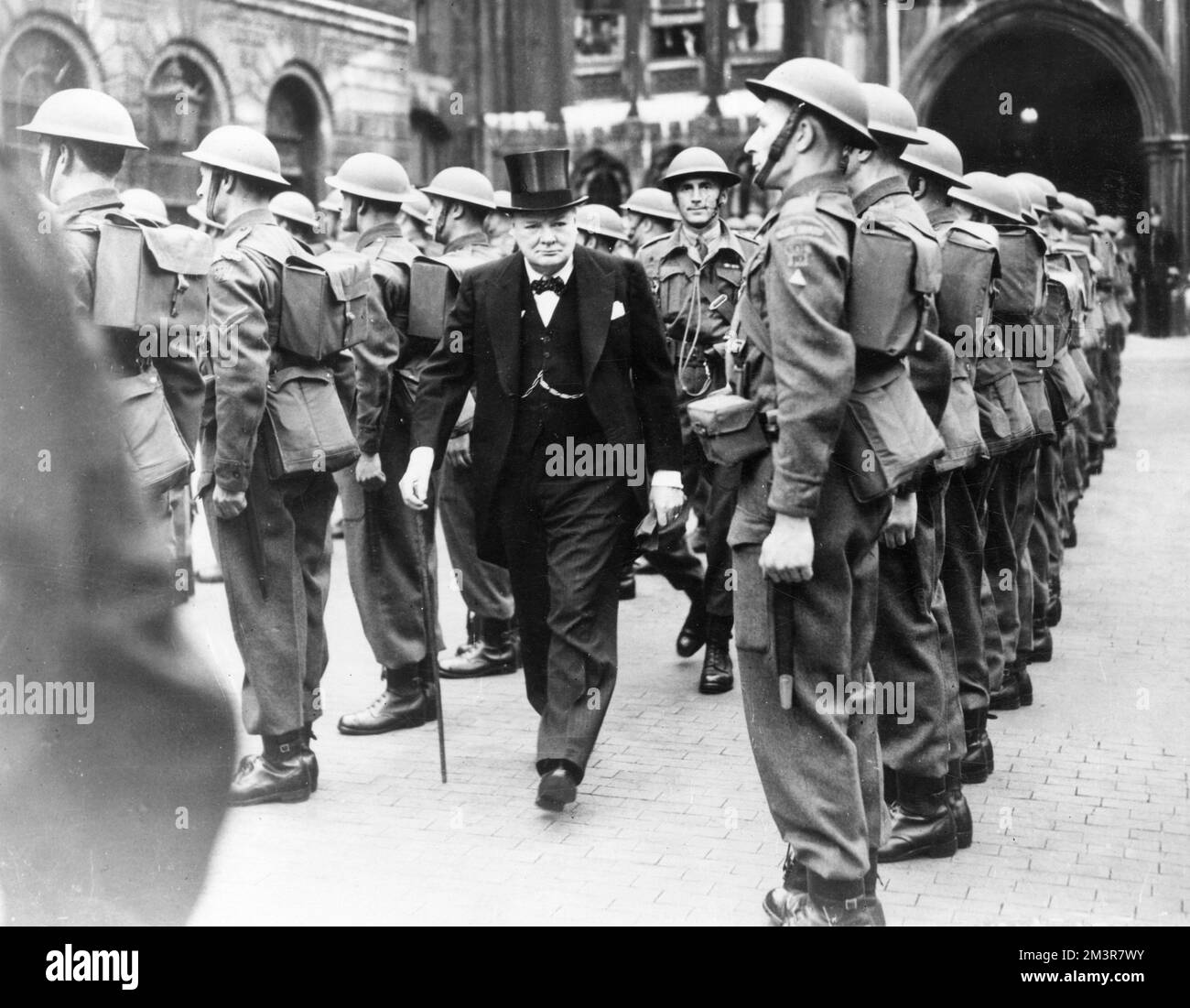 Winston Churchill inspecting a guard of honour of the 5th City of ...