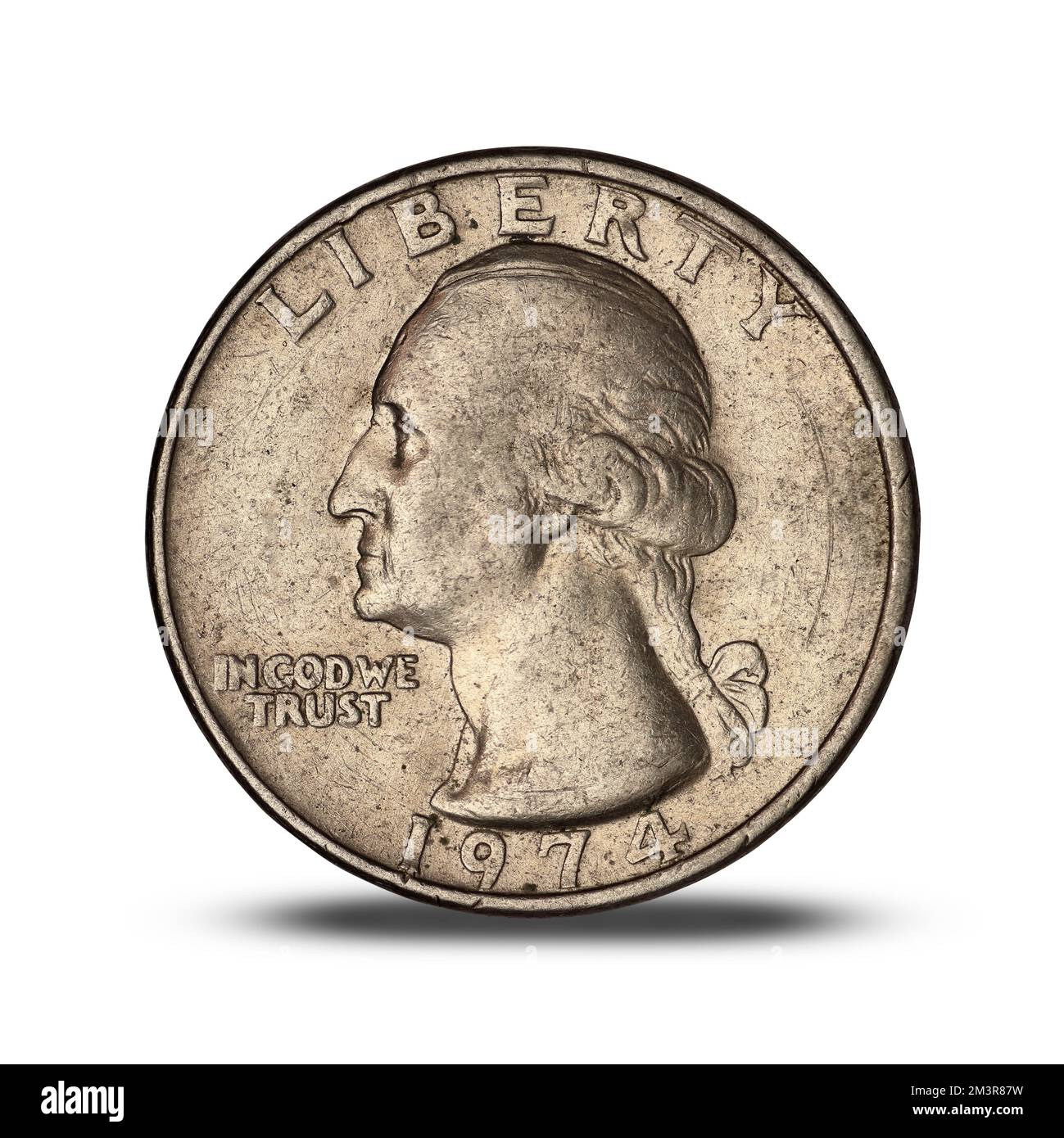 american quarter dollar coin from 1974 on white background Stock Photo ...