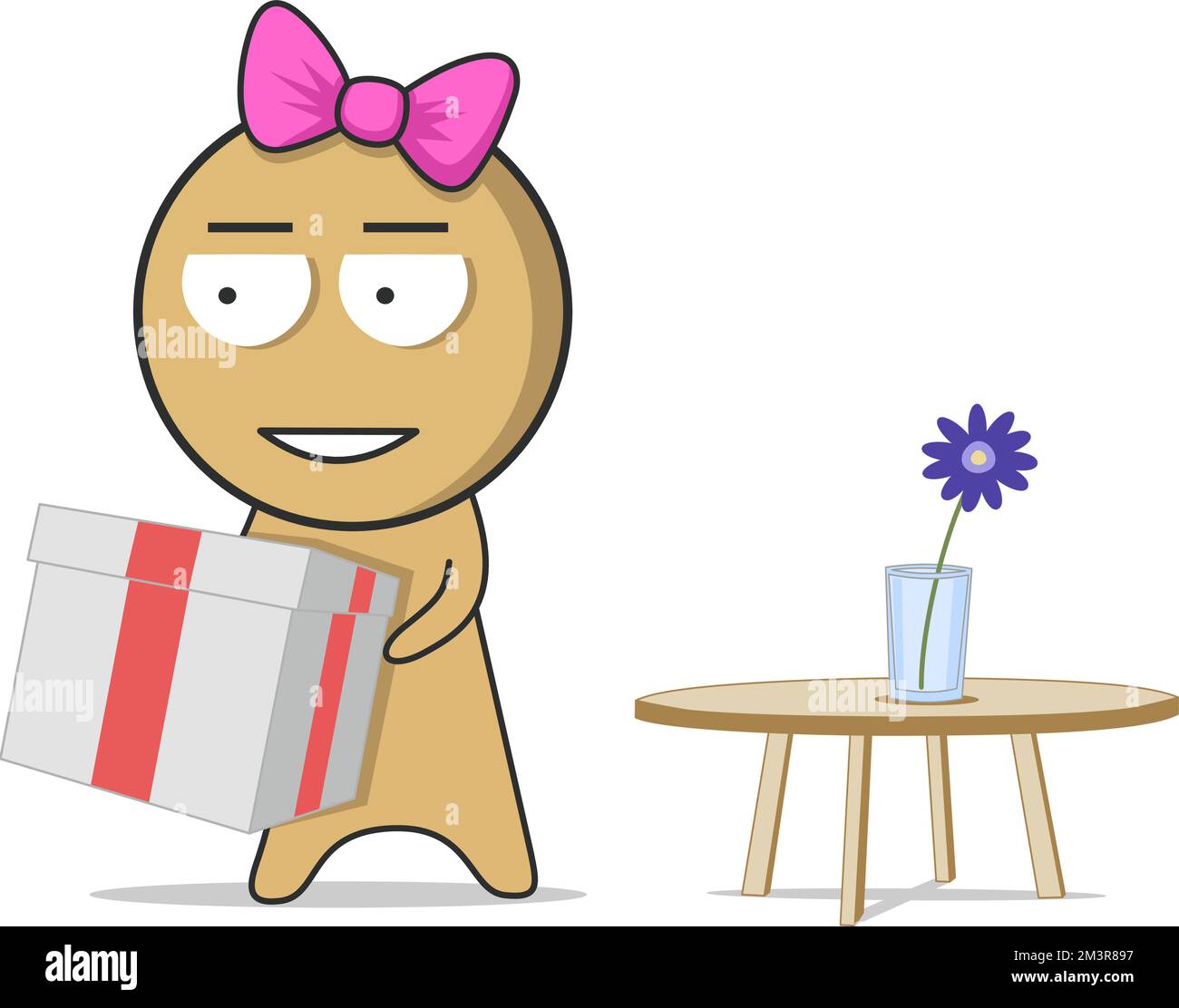 Christmas gift wrapped in red Stock Vector Images - Alamy