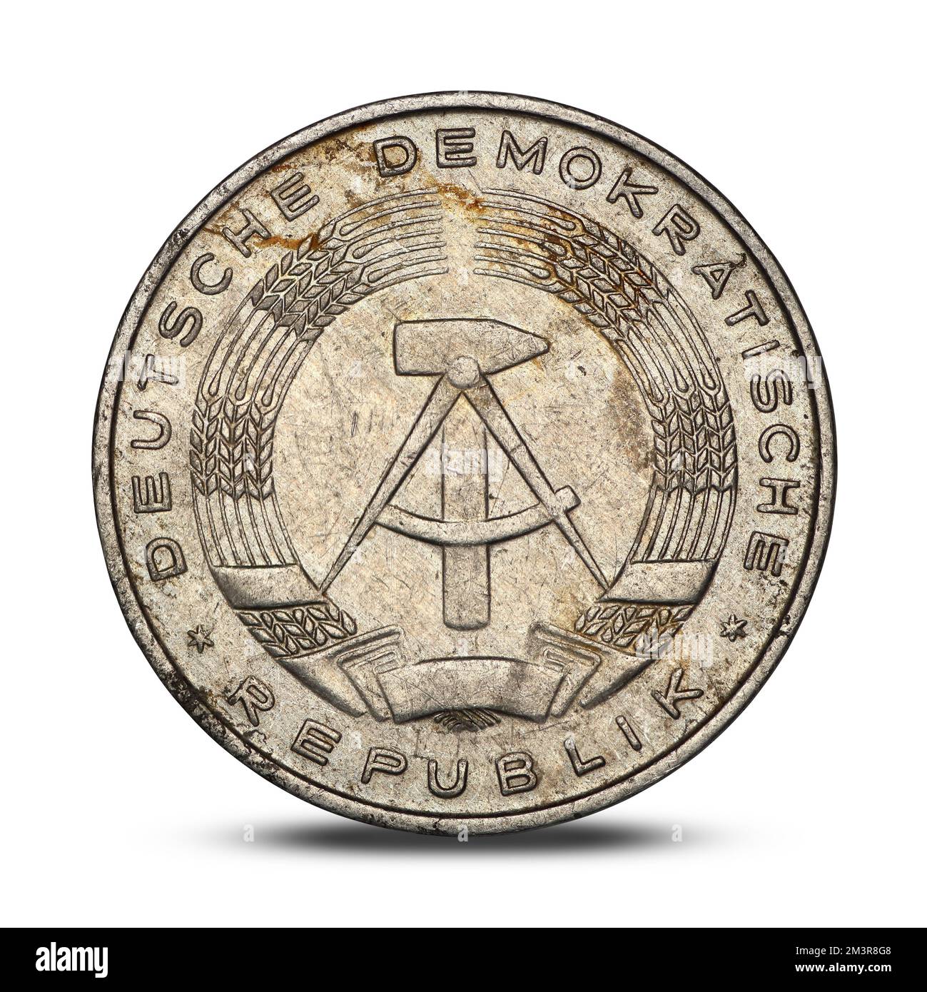 German ten pfennig from 1979 on a white background Stock Photo - Alamy