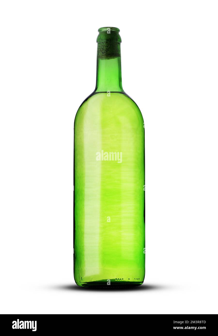 big green wine bottle with stopper on white background Stock Photo - Alamy