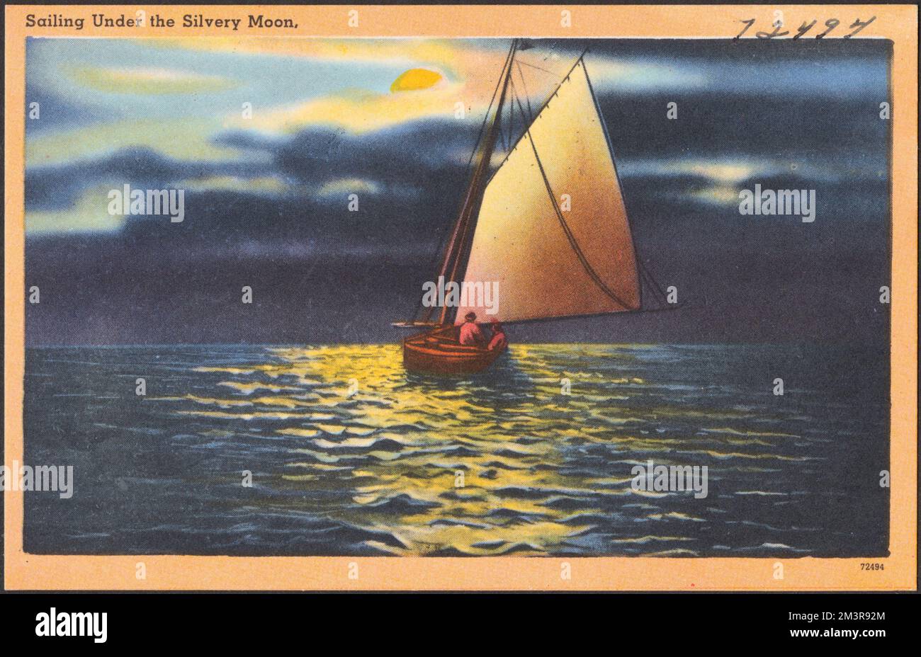 Sailing under the silvery moon , Sailboats, Seas, Moonlight, Tichnor ...