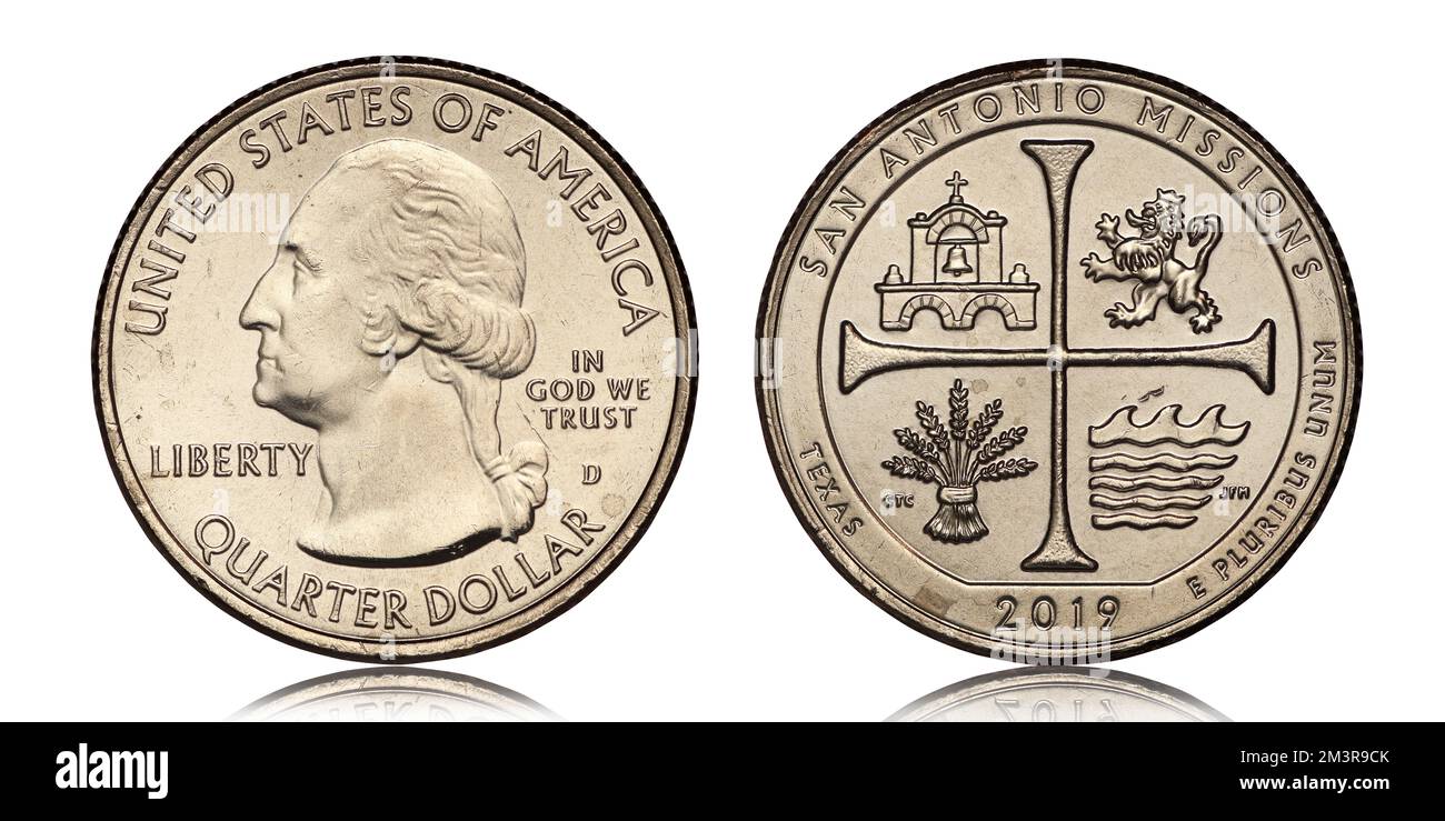 american quarter dollar coin from 2019 on white background Stock Photo ...