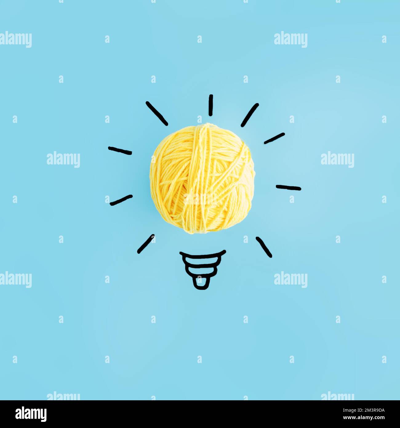 Light bulb made with yellow ball yarn blue backdrop, Resolution and ...
