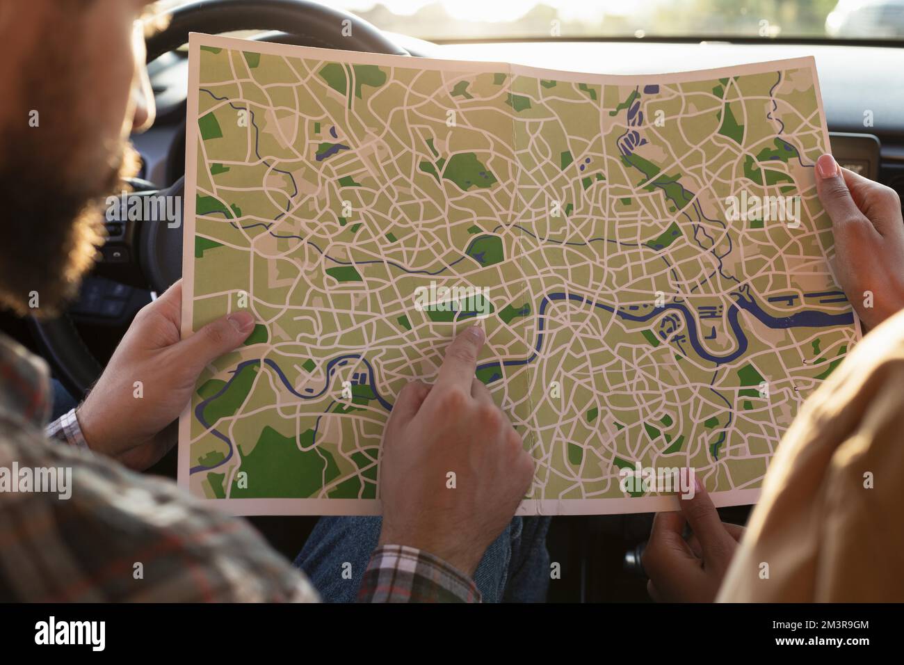Man woman checking map car, Resolution and high quality beautiful photo ...