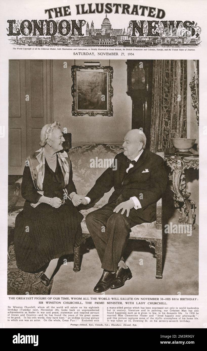 Cover of the Illustrated London News showing Sir Winston Churchill and ...