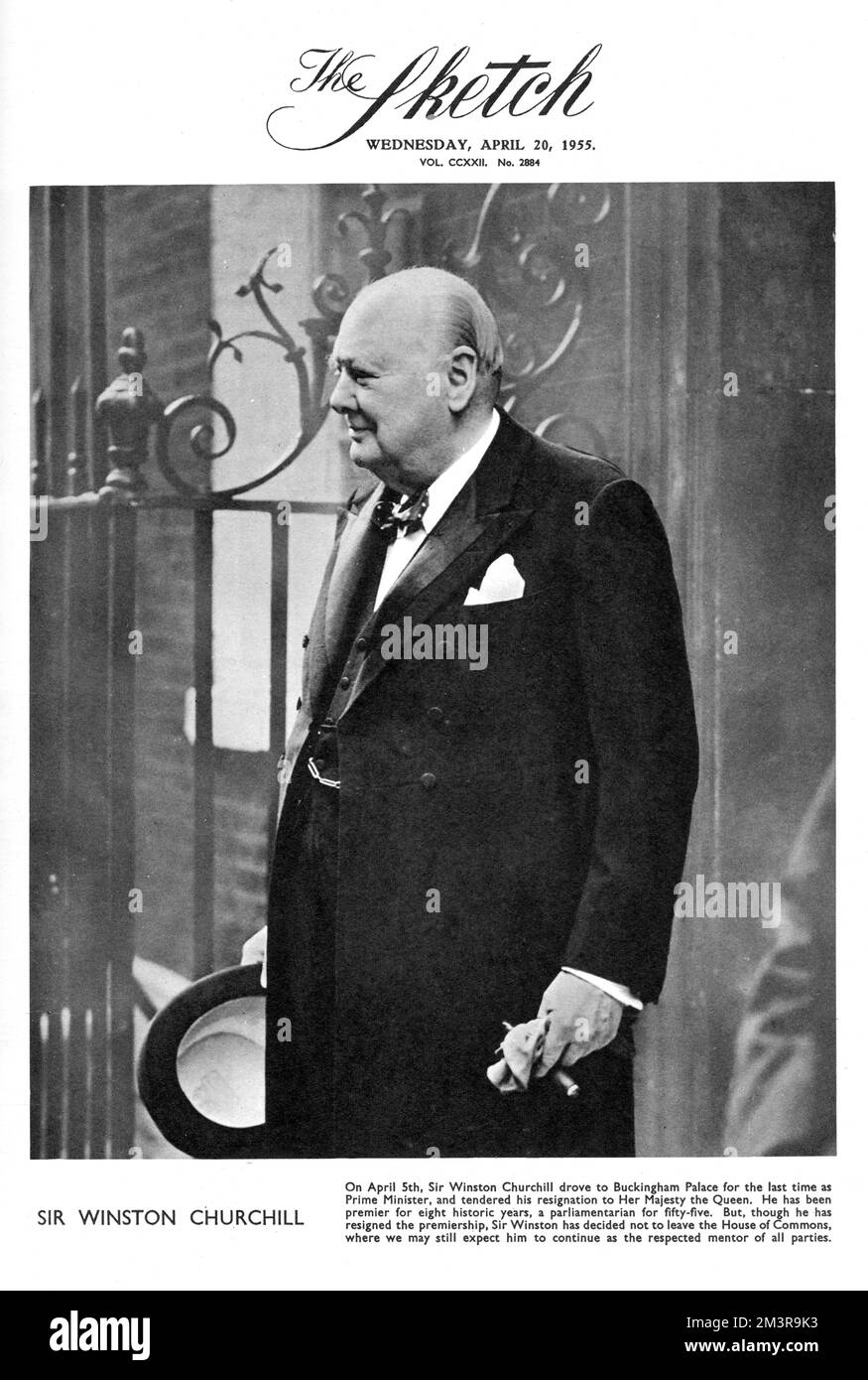 Sir Winston Churchill on the front cover of The Sketch Stock Photo - Alamy