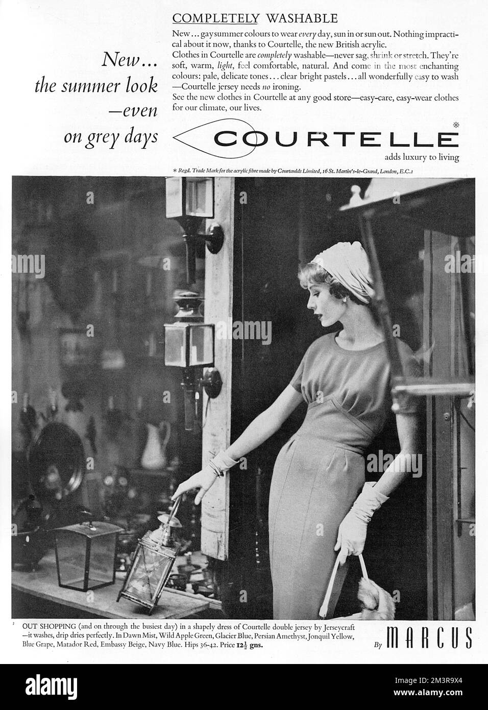 Courtelle advertisement, Marcus dress 1959 Stock Photo - Alamy