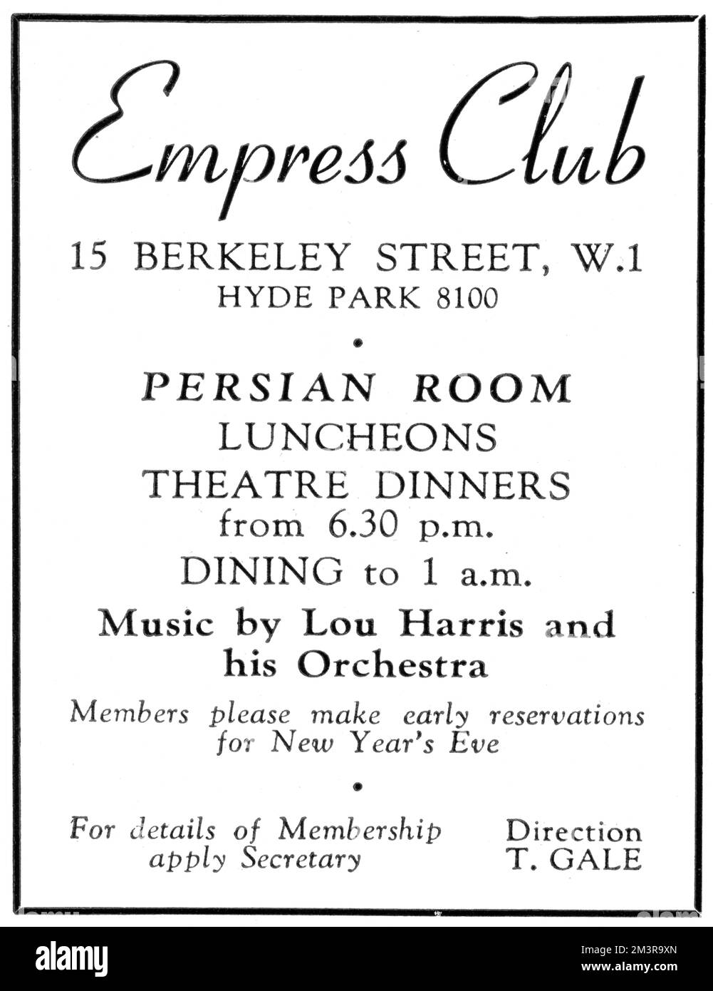 Club advertisement Black and White Stock Photos & Images - Alamy