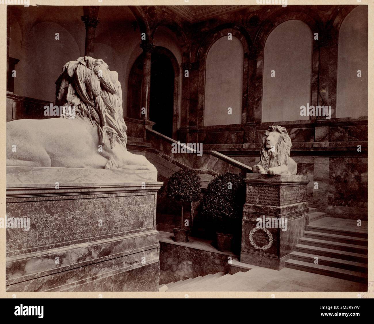 Saint-Gaudens lion, Grand Staircase, construction of the McKim Building ...