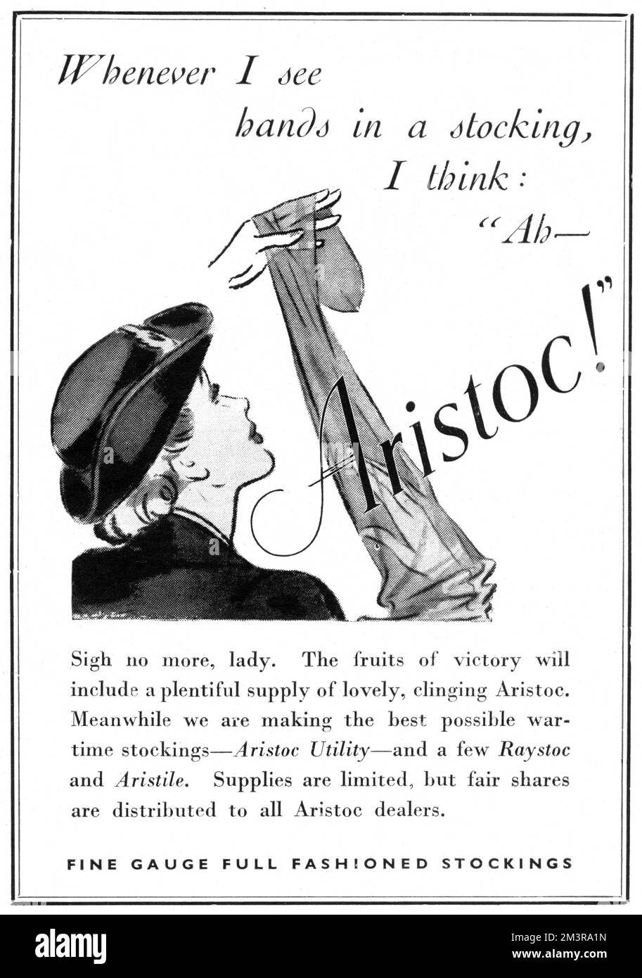 Aristoc WWII stockings advertisement - rayon Stock Photo - Alamy