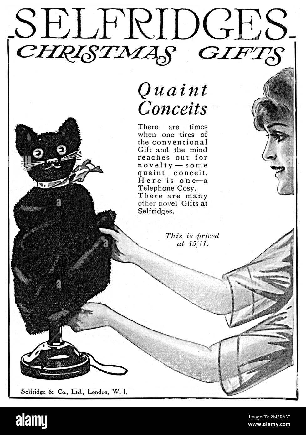 Cat telephone cosy from Selfridges, 1919 Stock Photo - Alamy