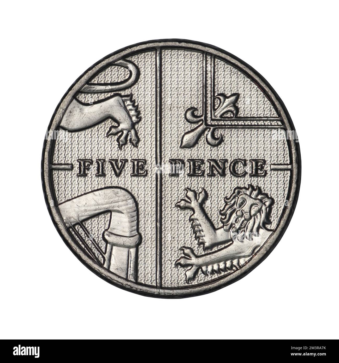 English five pence from 2014 on a white background Stock Photo - Alamy
