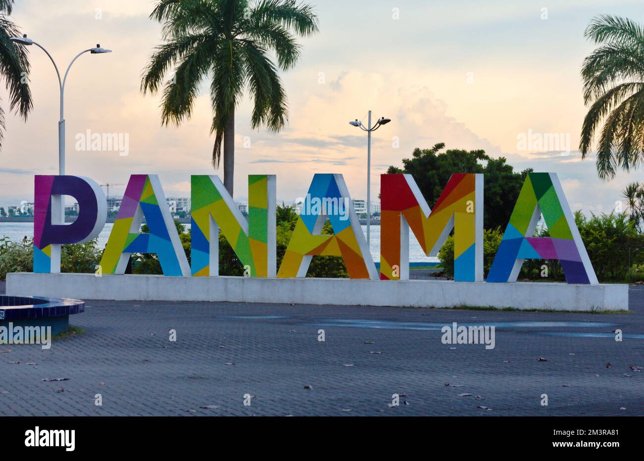 panama sign sculpture with many colors Stock Photo - Alamy