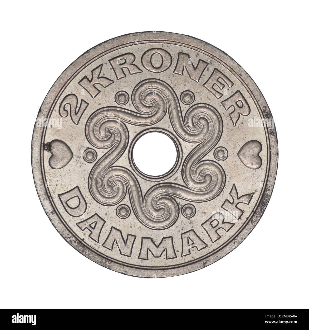 Danmark Two Kroner from 1993 on a white background Stock Photo - Alamy