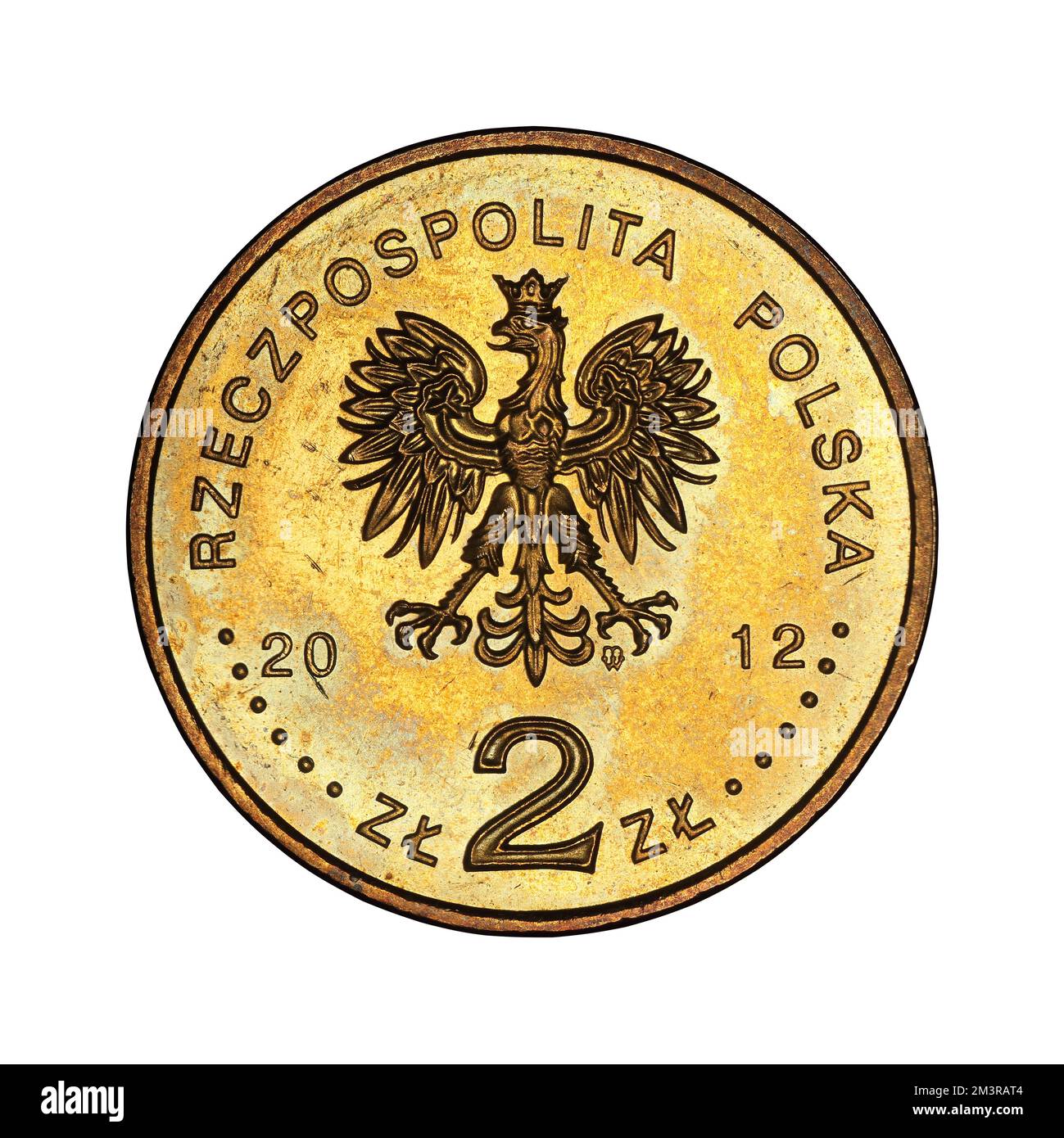 Polish commemorative coin on a white background Stock Photo - Alamy