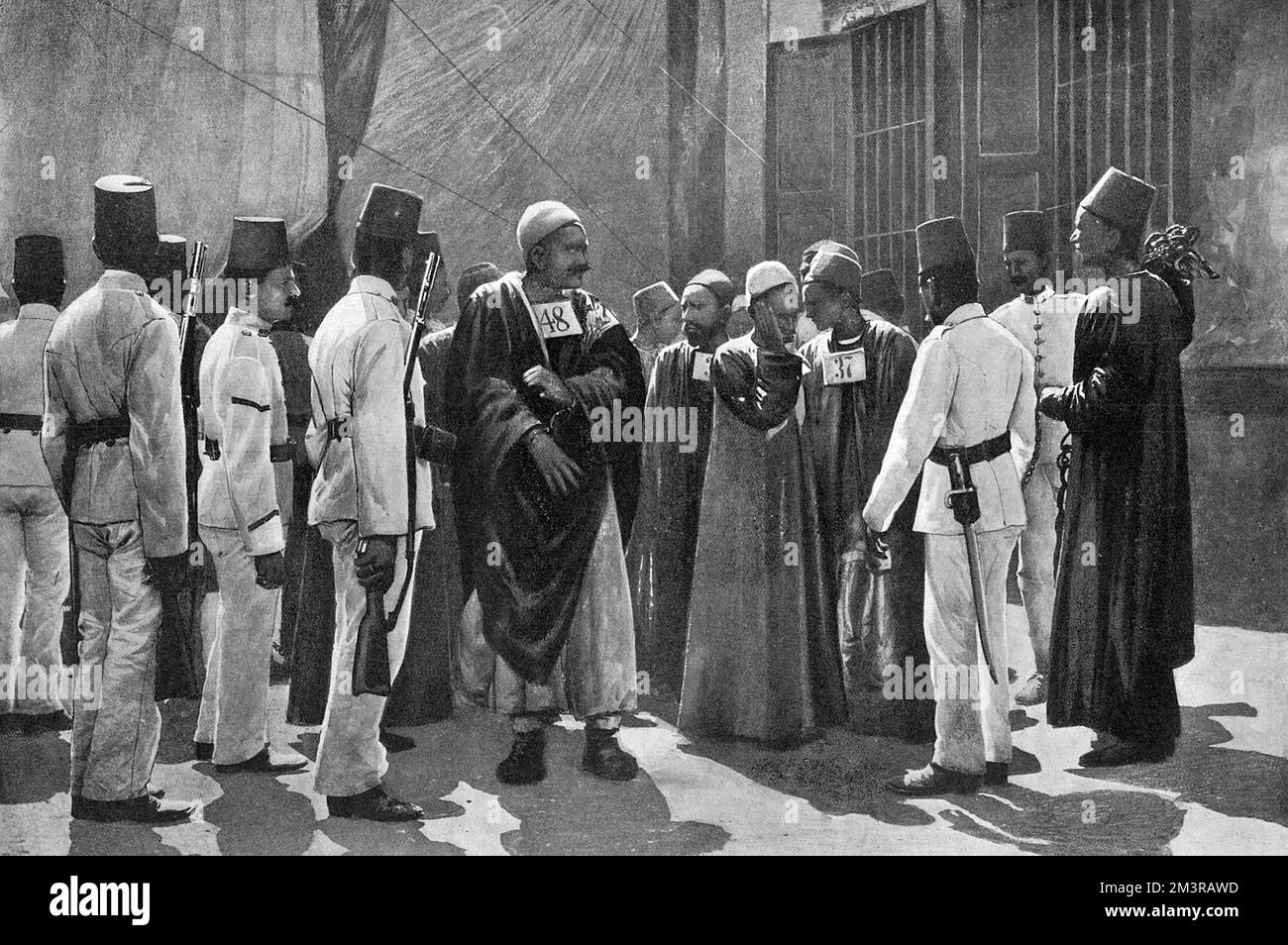 Photograph showing some of the Denshawai culprits. Prisoner no. 48 ...