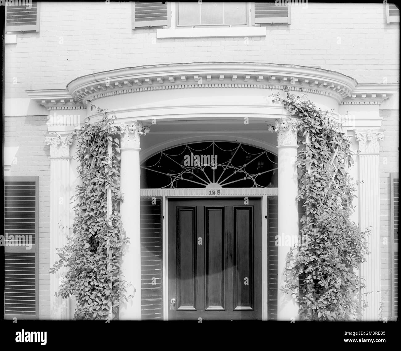 Salem, 128 Essex Street, exterior detail, front entry, Joseph Gardner ...