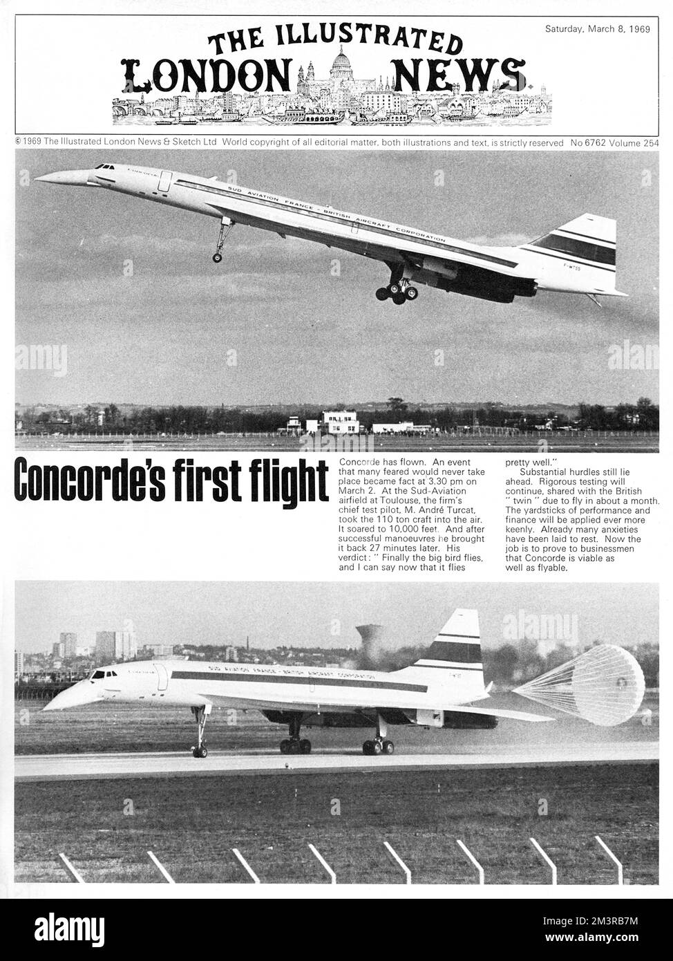 Front page (not cover) of the Illustrated London News showing the first ...