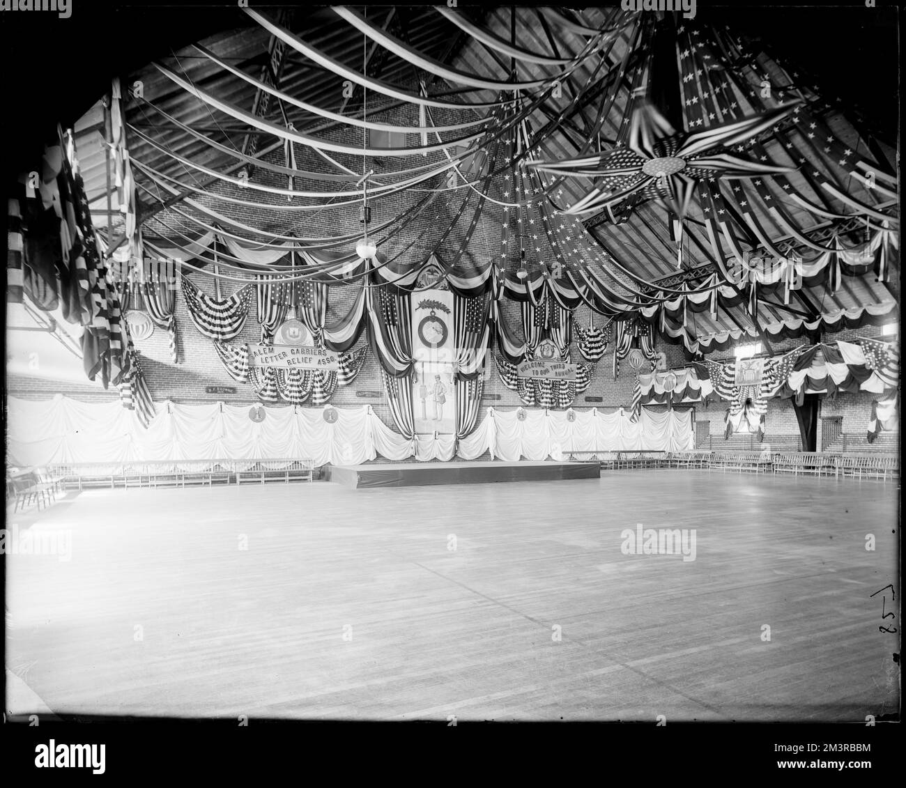 Salem, 136 Essex Street, interior, Cadet Armory, decorations, first ...