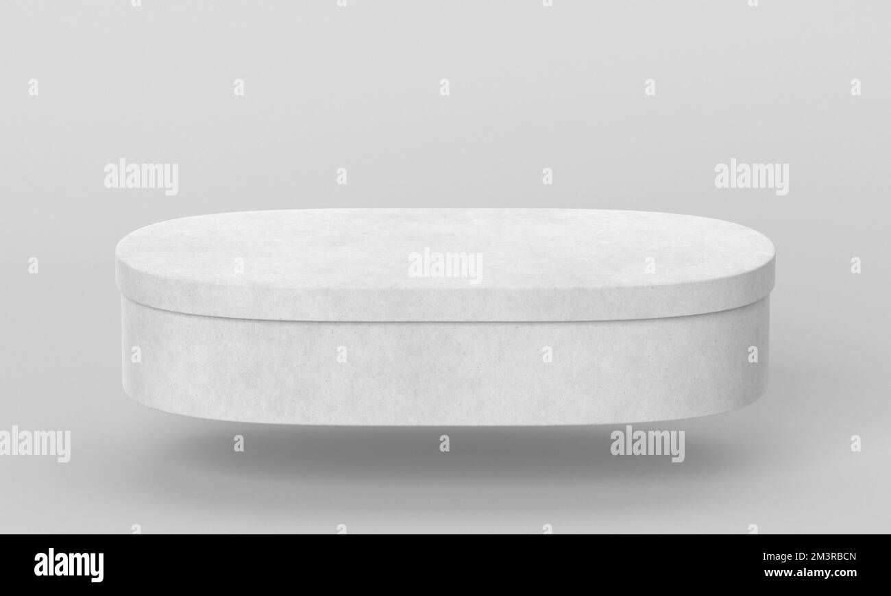 Simple oval cardboard box with shadow. Resolution and high quality ...