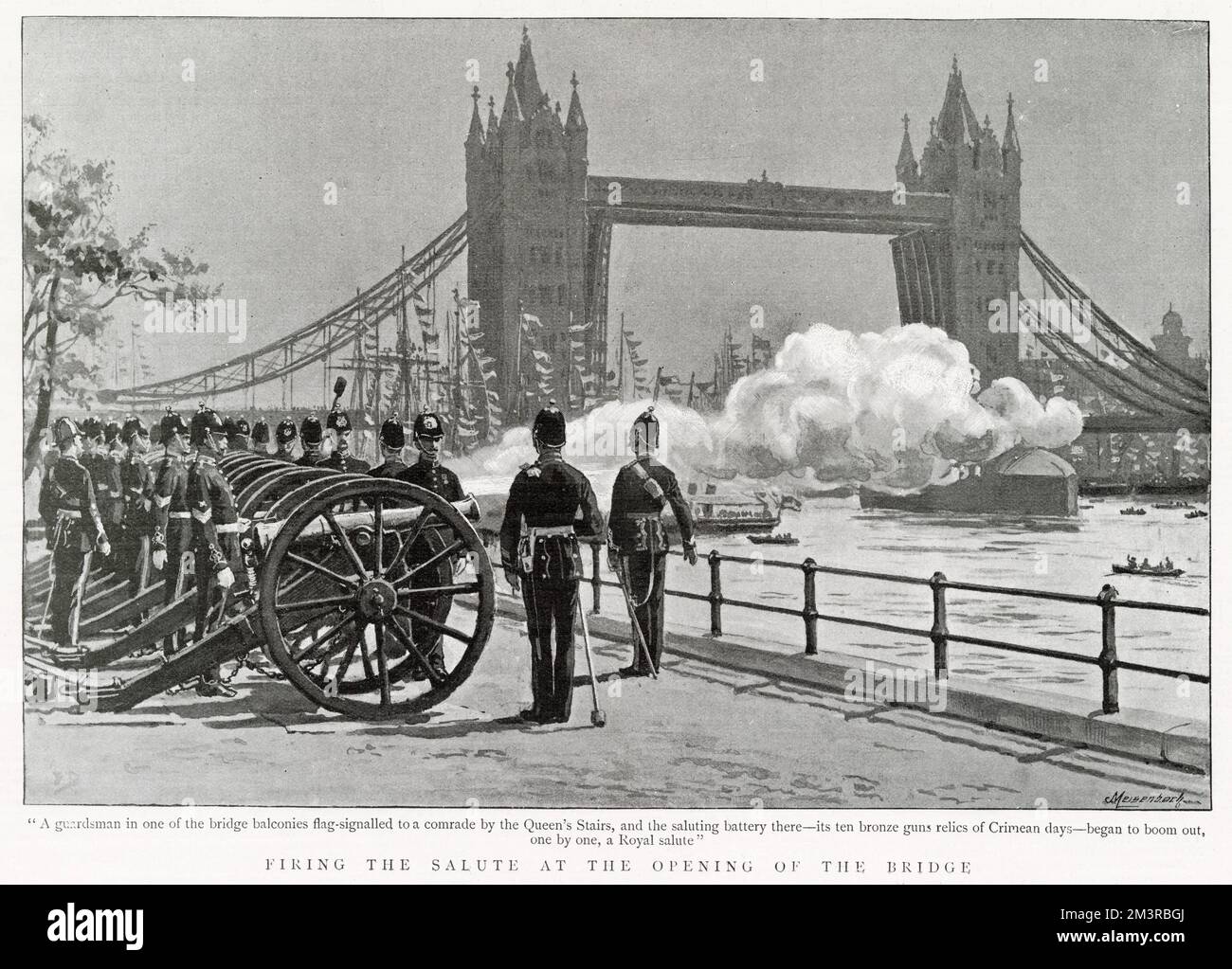 Opening of Tower Bridge, London 1894 Stock Photo - Alamy