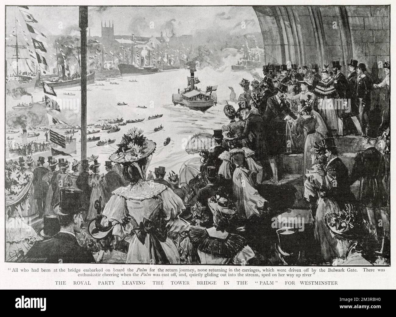 Tower Bridge Opening, Royal Party Leaving 1894 Stock Photo - Alamy