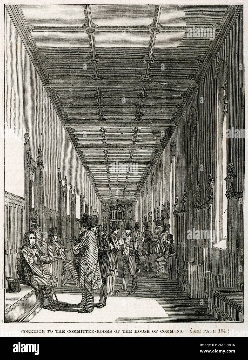 View showing the corridor leading to the committee rooms of the House ...