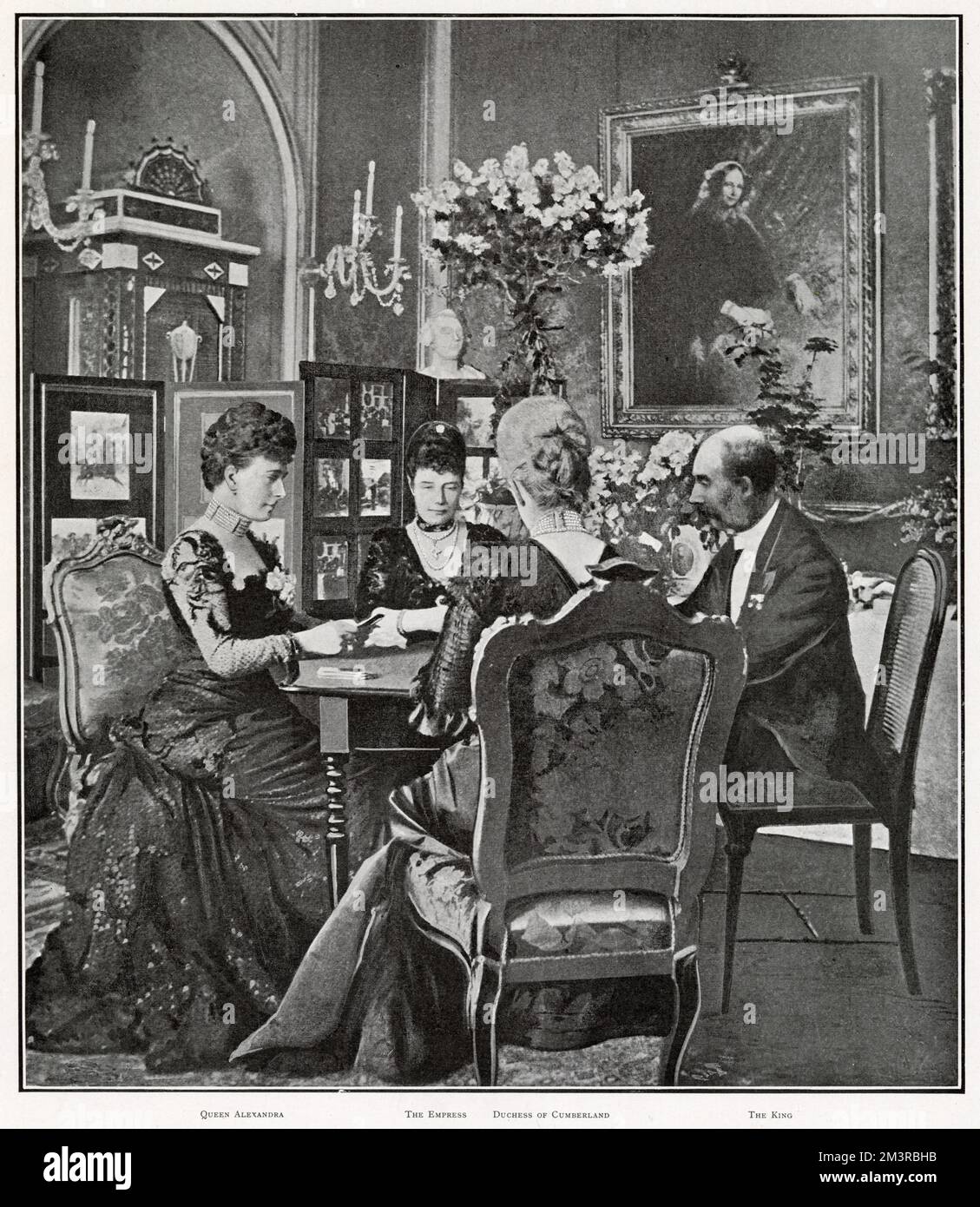 Queen Alexandra Playing Cards with Father and Sisters 1903 Stock Photo ...