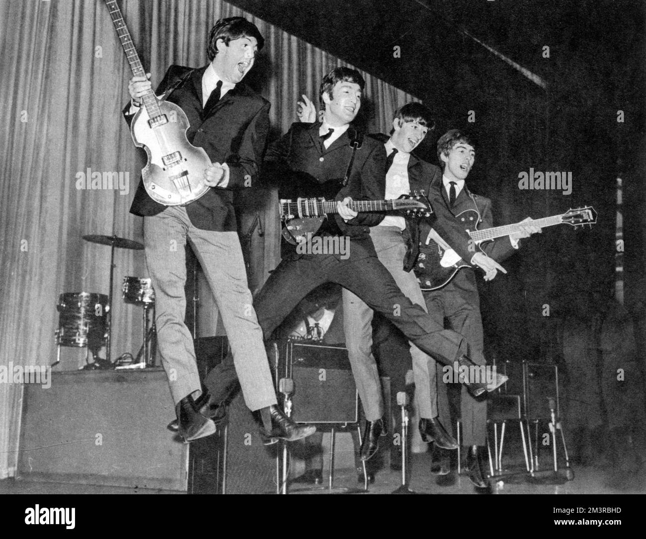 The Beatles rehearsing for the Royal Variety Performance Stock Photo ...