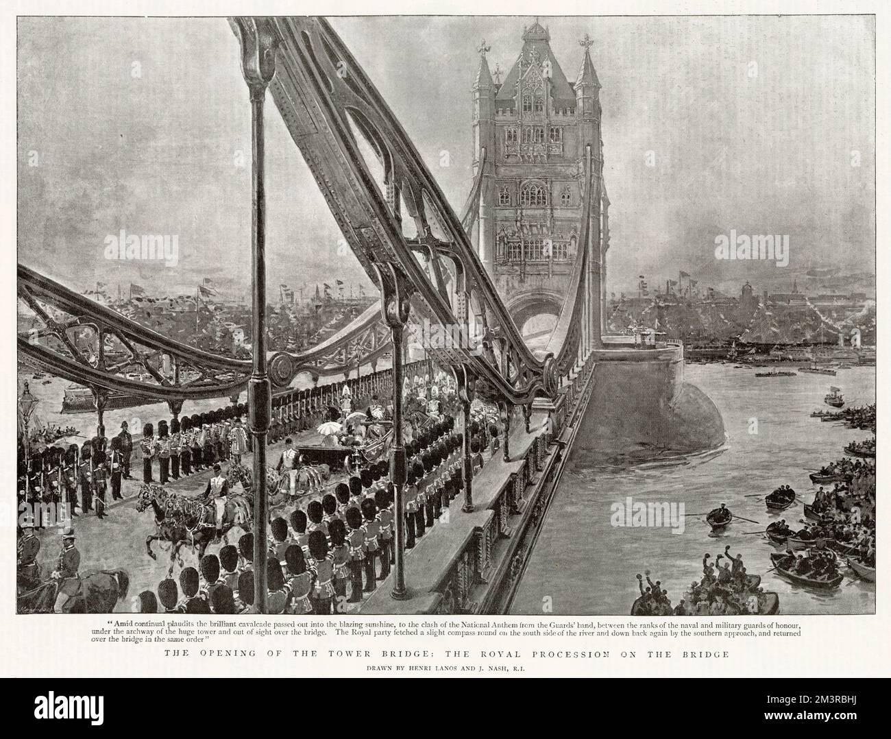 Opening of Tower Bridge, London 1894 Stock Photo - Alamy