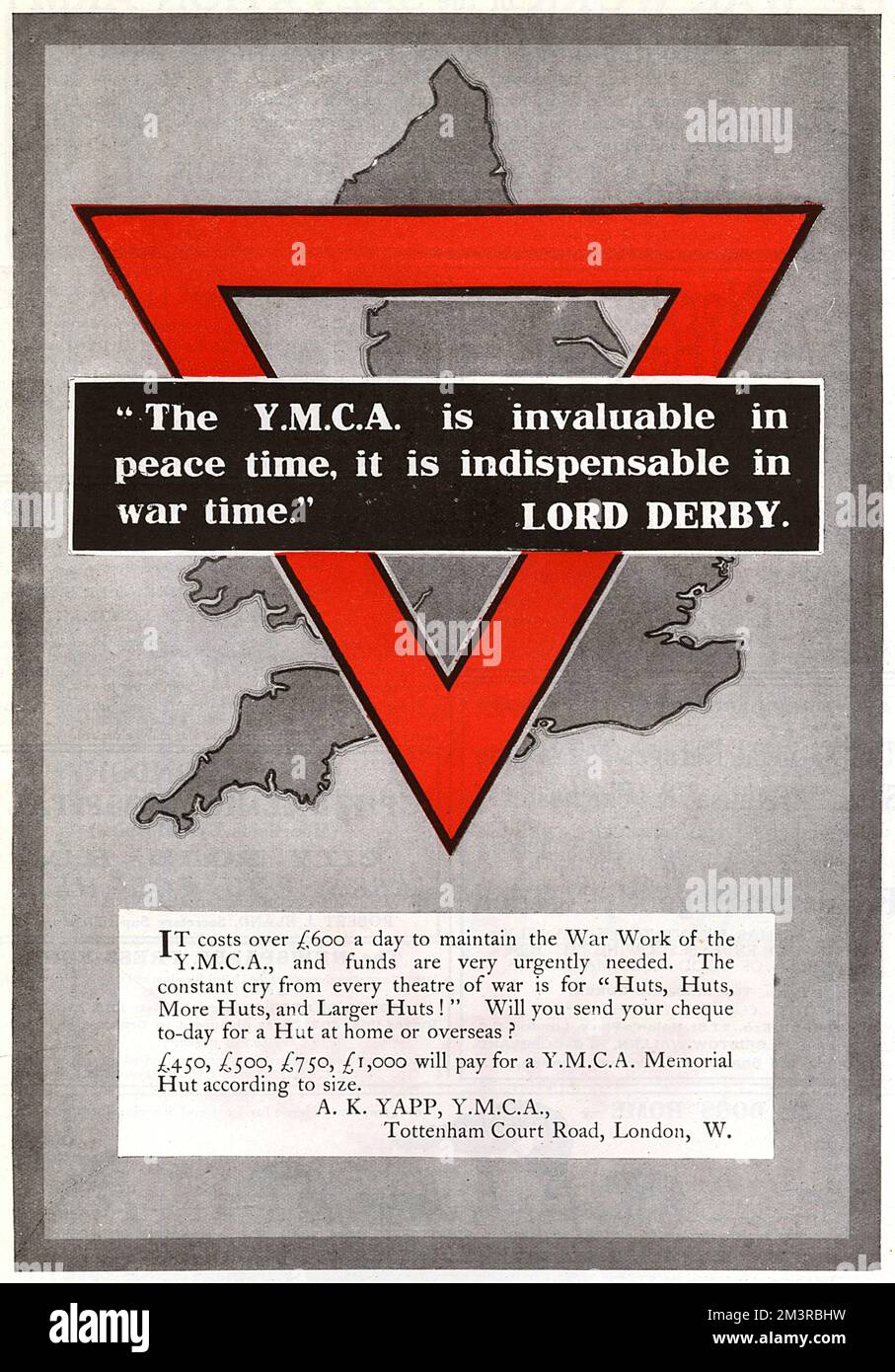 YMCA fundraising advertisement, WW1 Stock Photo - Alamy