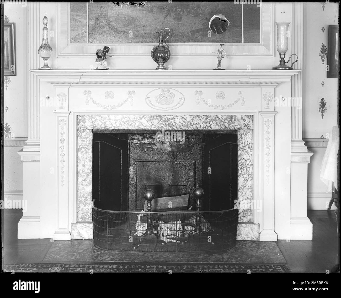 Salem, 138 Federal Street, Assembly House, interior detail, mantel ...