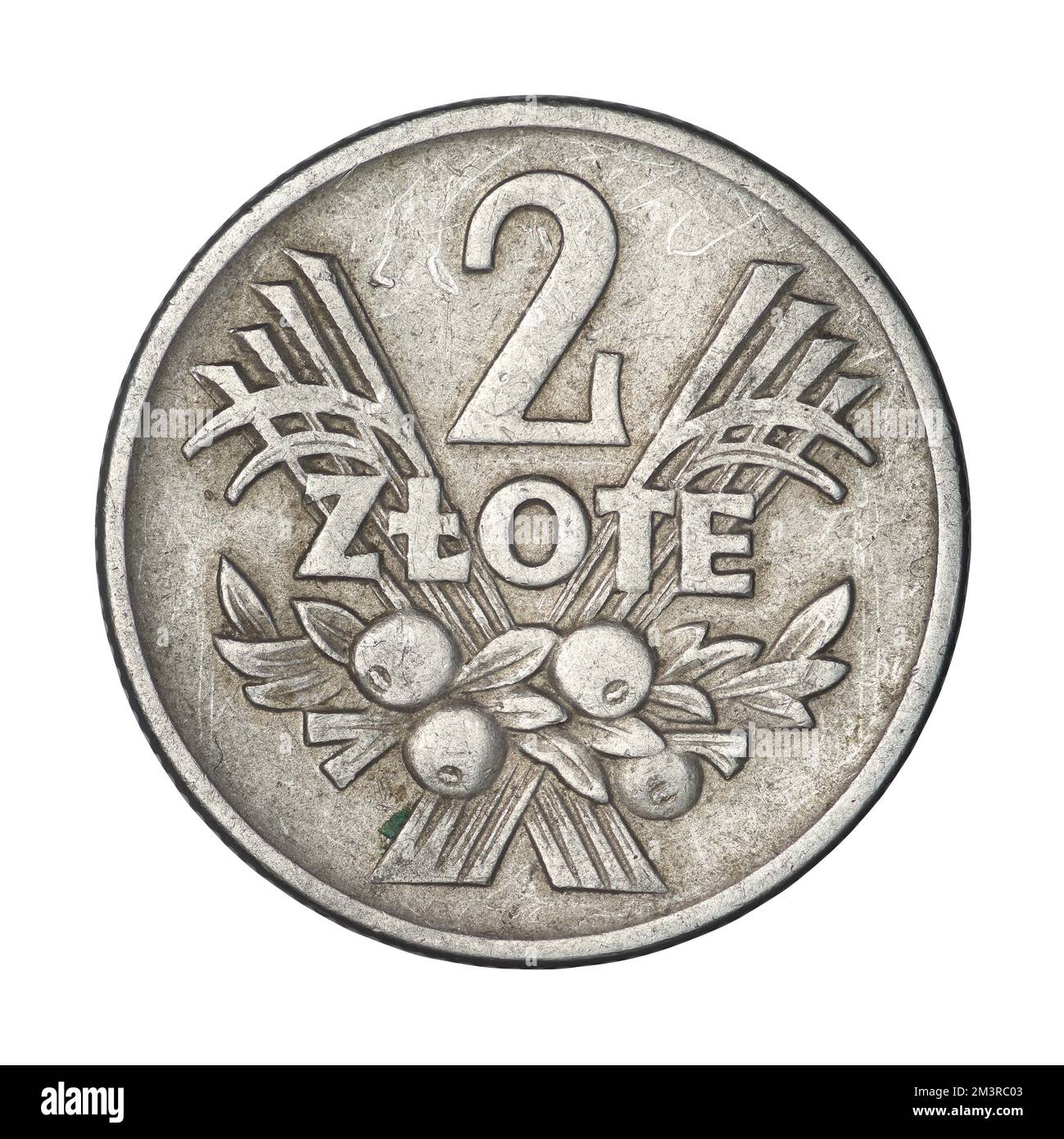 Polish two zloty coin from 1960 on a white background Stock Photo - Alamy