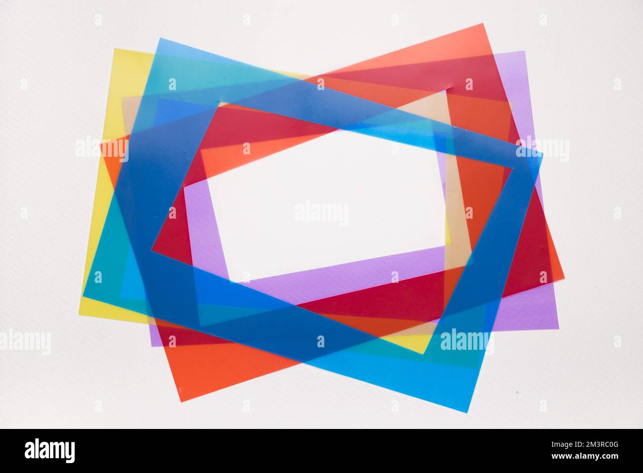 Tilt border red blue purple yellow frame isolated white backdrop ...