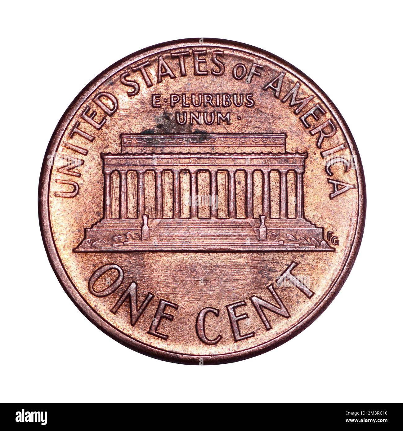 american one cent coin from 1989 on white background Stock Photo - Alamy