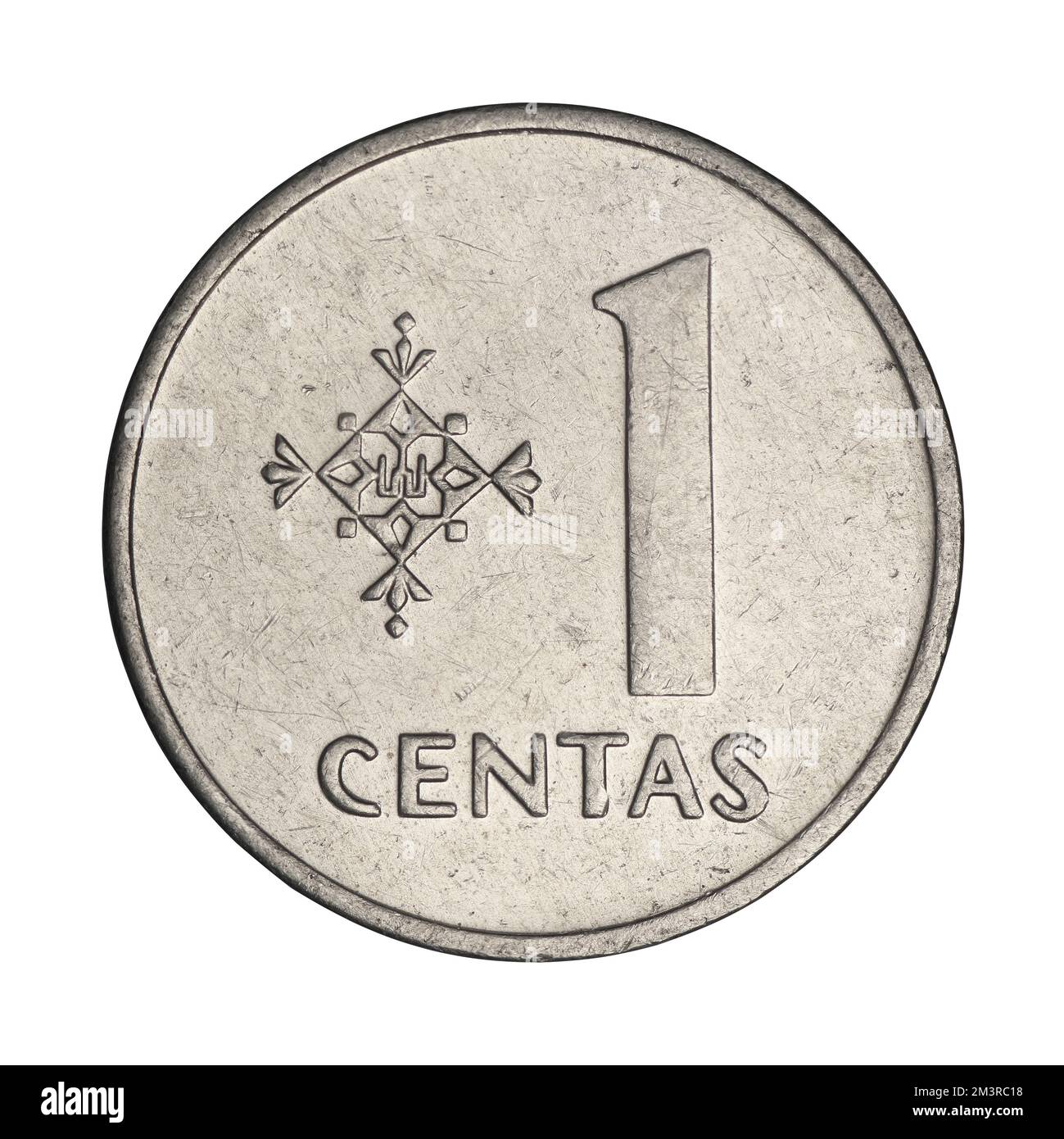 Lithuanian coin one centas from 1991 on a white background Stock Photo ...