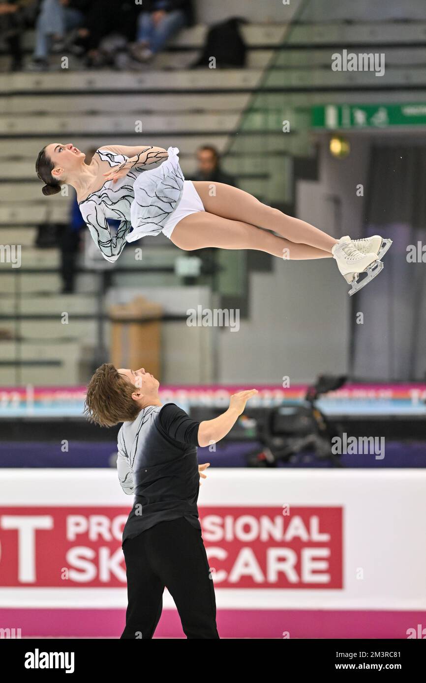 Sophia BARAM & Daniel TIOUMENTSEV (USA), during Junior Pairs Free ...