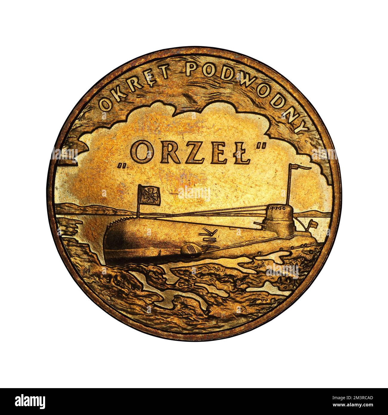 Polish commemorative coin on a white background Stock Photo - Alamy