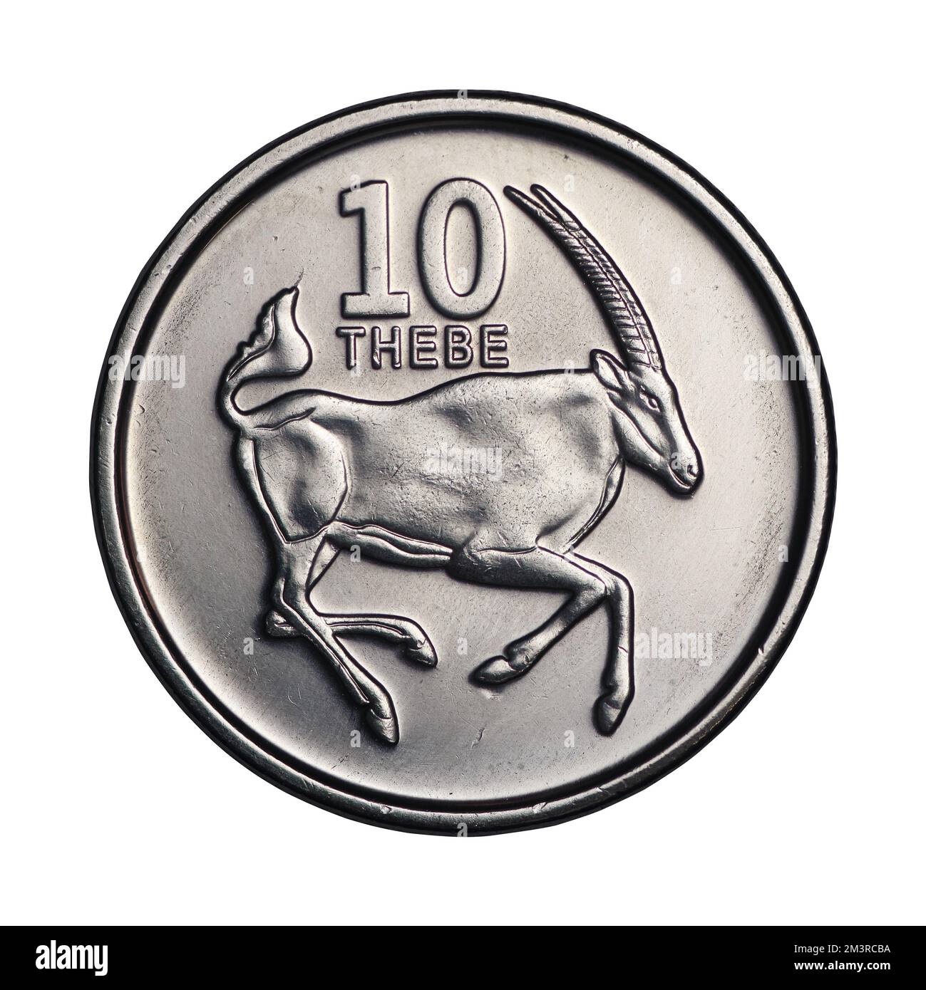 botswana ten thebe from 2013 on a white background Stock Photo - Alamy
