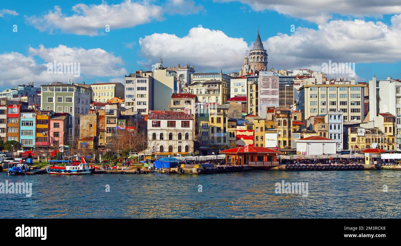 Istanbul, Turkey - February24. 2017: Panorama skyline of historic ...