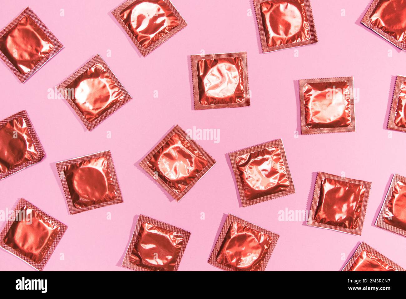 Top view condoms red wrappers. Resolution and high quality beautiful ...
