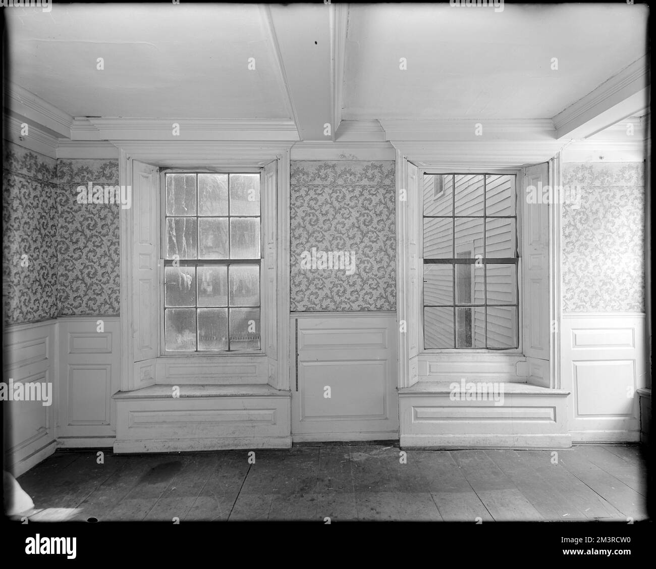 Salem, 168 Derby Street, interior detail, panelling in west room, south ...