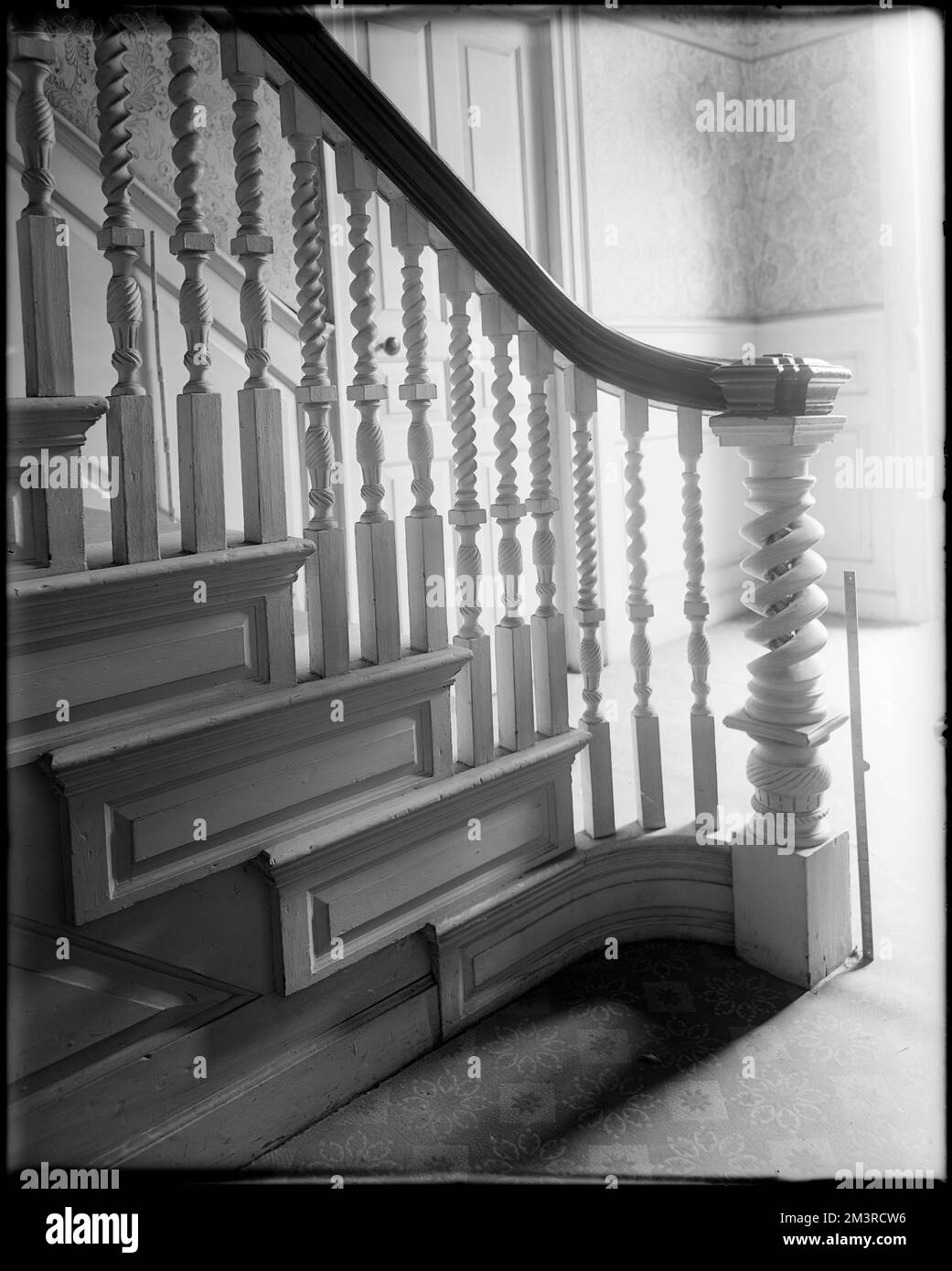 Salem, 168 Derby Street, interior detail, stairway, Richard Derby house ...